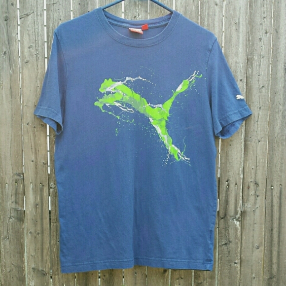 Puma | Shirts | Puma Sports Lifestyle Mens Blue Shortsleeve Tshirt With ...